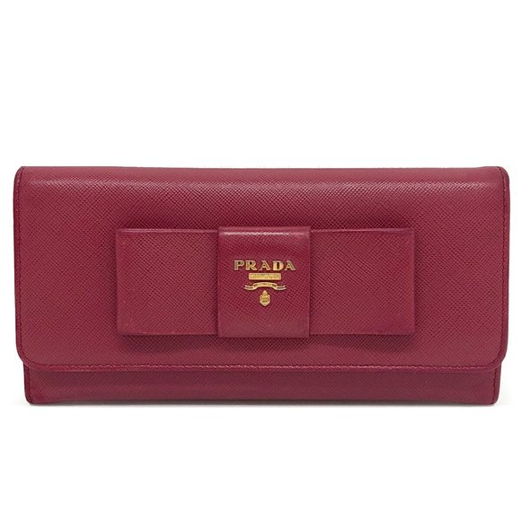 Prada | Accessories | Prada Prada Long Wallet Bifold Ribbon Line ...